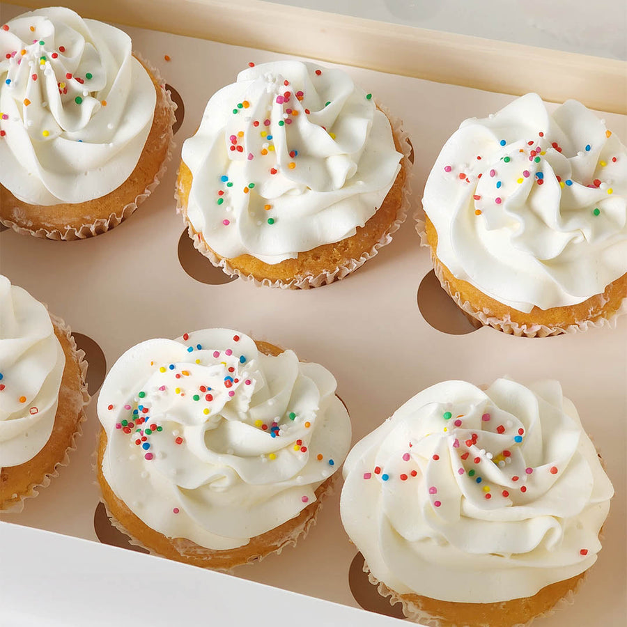 Shop Swirl Sprinkle White Cupcakes; Last Minute Instant Specialty ...